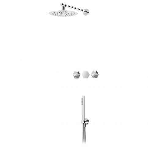 Thermostatic concealed shower set, with inox shower head Ø250 mm, 3 ...