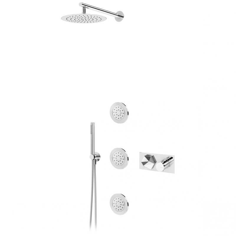 Thermostatic concealed shower set, with inox shower head Ø250 mm, 3 ...