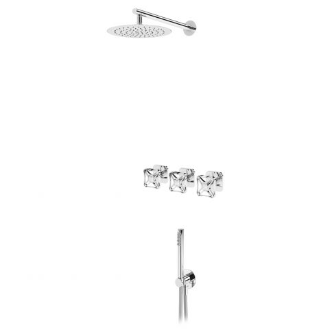Progressive concealed shower set with inox shower head Ø250 mm ...