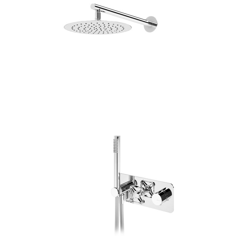 Thermostatic concealed shower set with inox shower head Ø250 mm and ...